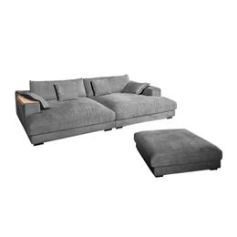 KAWOLA BIG SOFA-SET 7-TLG MADELINE Grau Cord