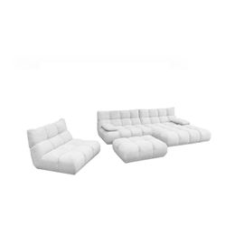 KAWOLA SITZGRUPPE VIVIEN 3ER SET Wei&szlig; Cord (1er-Set)
