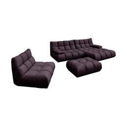 KAWOLA SITZGRUPPE VIVIEN 3ER SET Violett Velvet (1er-Set)