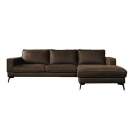 KAWOLA ECKSOFA BLOOM Dunkelbraun Leder