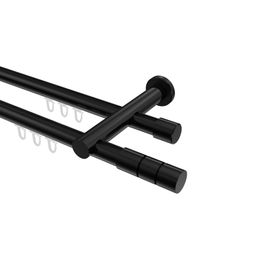 GARDINENSTANGE INNENLAUF Platon Elanto 320 cm (geteilt in 2 x 160 cm), 2-l&auml;ufig, 20 mm &Oslash; Schwarz
