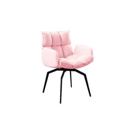 KAWOLA ESSZIMMERSTUHL BARO Pink Webstoff Drehbar (360&deg;) (1er-Set)
