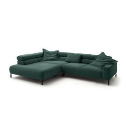 KAWOLA ECKSOFA DELIA Smaragdgr&uuml;n Cord Relaxfunktion