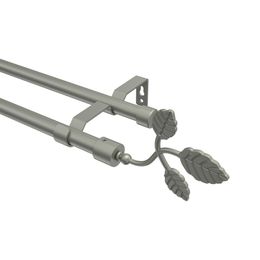 GARDINENSTANGE Olymp Alessia 320 cm (geteilt in 2 x 160 cm), 2-l&auml;ufig (ohne Ringe), 16 mm &Oslash; Chrom matt