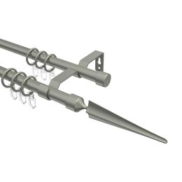GARDINENSTANGE Olymp Lorenzo 280 cm (geteilt in 2 x 140 cm), 2-l&auml;ufig, 16 mm &Oslash; Chrom matt