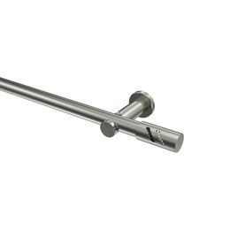 GARDINENSTANGE Platon Zoena 400 cm (geteilt in 2 x 200 cm), 1-l&auml;ufig (ohne Ringe), 20 mm &Oslash; Edelstahl-Optik