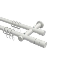 GARDINENSTANGE Platon Elanto 420 cm (geteilt in 3 x 140 cm), 2-l&auml;ufig, 20 mm &Oslash; Wei&szlig;