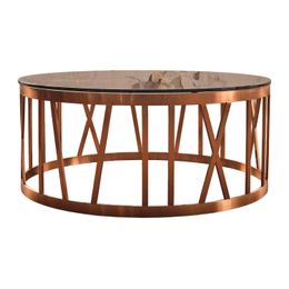 KAWOLA COUCHTISCH MELLA Ros&eacute; Glas