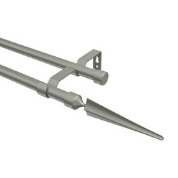 GARDINENSTANGE Olymp Lorenzo 360 cm (geteilt in 2 x 180 cm), 2-l&auml;ufig (ohne Ringe), 16 mm &Oslash; Chrom matt