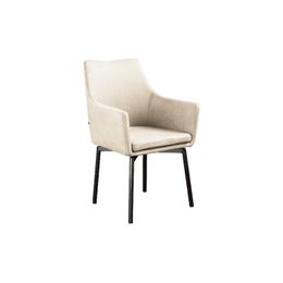 KAWOLA STUHL CALI Beige Microfaser Drehbar (180&deg;)