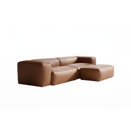 KAWOLA SOFA CELESTE Braun Lederfaserstoff