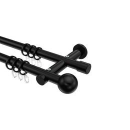 GARDINENSTANGE Platon Luino 160 cm, 2-l&auml;ufig, 20 mm &Oslash; Schwarz