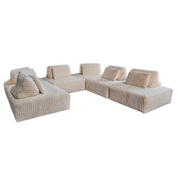 KAWOLA MODULSOFA WIOLO SOFT 6 MODULE 6 KISSEN Cremewei&szlig; Cord