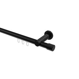 GARDINENSTANGE INNENLAUF Platon Santo 420 cm (geteilt in 3 x 140 cm), 1-l&auml;ufig, 20 mm &Oslash; Schwarz