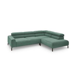 KAWOLA ECKSOFA MIT MOTORISCHEM SITZVORZUG DELIA Smaragdgr&uuml;n Cord Relaxfunktion