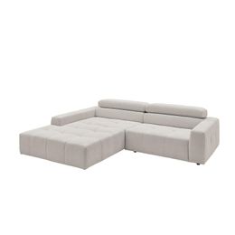 KAWOLA ECKSOFA MIT MOTORISCHEM SITZVORZUG RENO Silber Cord Relaxfunktion