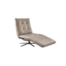KAWOLA RELAXLIEGE LETICIA Grau Leder Relaxfunktion, Drehbar (360&deg;)