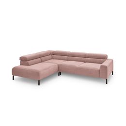 KAWOLA ECKSOFA MIT MOTORISCHEM SITZVORZUG DELIA Pink Cord Relaxfunktion