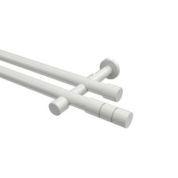 GARDINENSTANGE Prestige Elanto 260 cm (geteilt in 2 x 130 cm), 2-l&auml;ufig (ohne Ringe), 20 mm &Oslash; Wei&szlig;