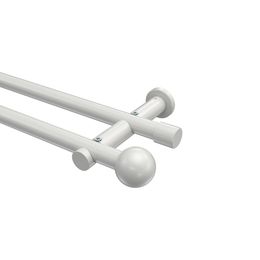 GARDINENSTANGE Platon Luino 200 cm, 2-l&auml;ufig (ohne Ringe), 20 mm &Oslash; Wei&szlig;