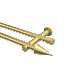 GARDINENSTANGE Platon Savio 100 cm, 2-l&auml;ufig (ohne Ringe), 20 mm &Oslash; Messing-Optik