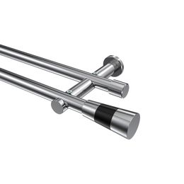 GARDINENSTANGE Platon Tanara 180 cm, 2-l&auml;ufig (ohne Ringe), 20 mm &Oslash; Chrom