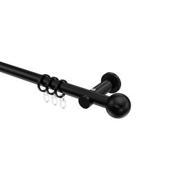 GARDINENSTANGE Platon Luino 240 cm (geteilt in 2 x 120 cm), 1-l&auml;ufig, 20 mm &Oslash; Schwarz