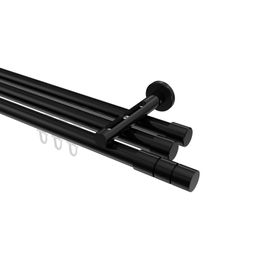 GARDINENSTANGE INNENLAUF Siteno Elanto 180 cm, 3-l&auml;ufig, 20 mm &Oslash; Schwarz