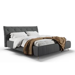 KAWOLA POLSTERBETT ANNY Schwarz Leder