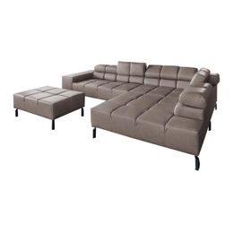 KAWOLA ECKSOFA NELSON Dunkelbraun Leder