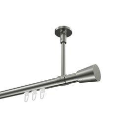 GARDINENSTANGE INNENLAUF Sonette Sitra 120 cm, 1-l&auml;ufig, 20 mm &Oslash; Edelstahl-Optik