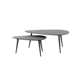 KAWOLA COUCHTISCH SERIDO 2ER SET Schwarz Keramik