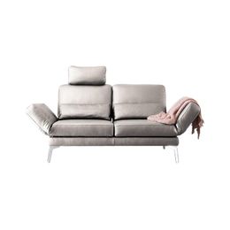 KAWOLA LEDERSOFA HURRICANE Hellgrau Leder