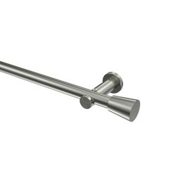 GARDINENSTANGE Platon Sitra 540 cm (geteilt in 3 x 180 cm), 1-l&auml;ufig (ohne Ringe), 20 mm &Oslash; Edelstahl-Optik