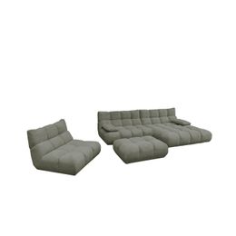 KAWOLA SITZGRUPPE VIVIEN 3ER SET Gr&uuml;n Cord (1er-Set)