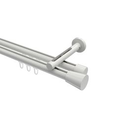 GARDINENSTANGE INNENLAUF Siteno Sitra 400 cm (geteilt in 2 x 200 cm), 2-l&auml;ufig, 20 mm &Oslash; Wei&szlig;