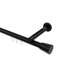 GARDINENSTANGE INNENLAUF Siteno Sitra 240 cm (geteilt in 2 x 120 cm), 1-l&auml;ufig, 20 mm &Oslash; Schwarz