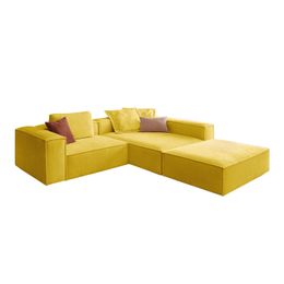 KAWOLA ECKSOFA CARMO Gelb Flachgewebe