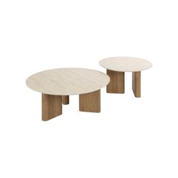 KAWOLA COUCHTISCH PRETO 2ER SET Wei&szlig; Keramik