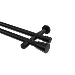 GARDINENSTANGE Prestige Sitra 480 cm (geteilt in 3 x 160 cm), 2-l&auml;ufig (ohne Ringe), 20 mm &Oslash; Schwarz