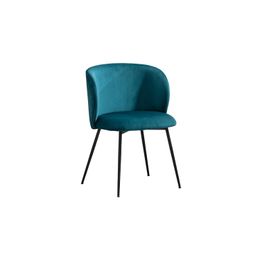 KAWOLA ESSZIMMERSTUHL LENA Petrol Velvet (1er-Set)