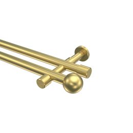 GARDINENSTANGE Prestige Luino 360 cm (geteilt in 2 x 180 cm), 2-l&auml;ufig (ohne Ringe), 20 mm &Oslash; Messing-Optik