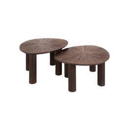 KAWOLA COUCHTISCH INKA 2ER SET Braun Teakholz