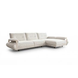 KAWOLA ECKSOFA ANISSA Cremewei&szlig; Flachgewebe