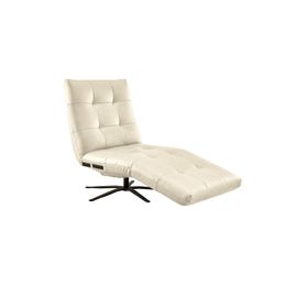 KAWOLA RELAXLIEGE LETICIA Wei&szlig; Leder Relaxfunktion, Drehbar (360&deg;)