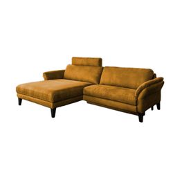KAWOLA ECKSOFA MIT MOTORISCHER RELAXFUNKTION MALTA Gold Webstoff Relaxfunktion