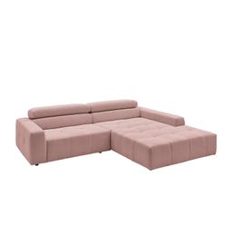KAWOLA ECKSOFA MIT MOTORISCHEM SITZVORZUG RENO Pink Cord Relaxfunktion
