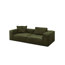 KAWOLA SOFA CARMO Gr&uuml;n Leder