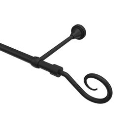 GARDINENSTANGE Primus Allegra 160 cm, 1-l&auml;ufig (ohne Ringe), 16 mm &Oslash; Schwarz