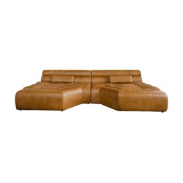 KAWOLA BIG SOFA MIT KISSEN TARA Braun Leder